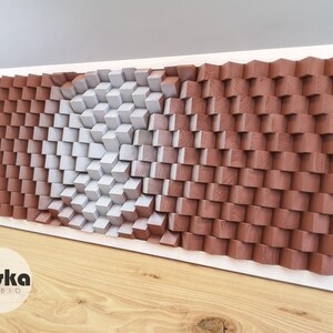 3D Wood Wall Decorative Panel Chocolate Light Grey Sound | Etsy