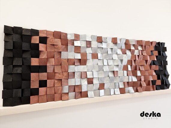 3D Wood Wall Art Sound Diffuser Wooden Wall Art Silver - Etsy