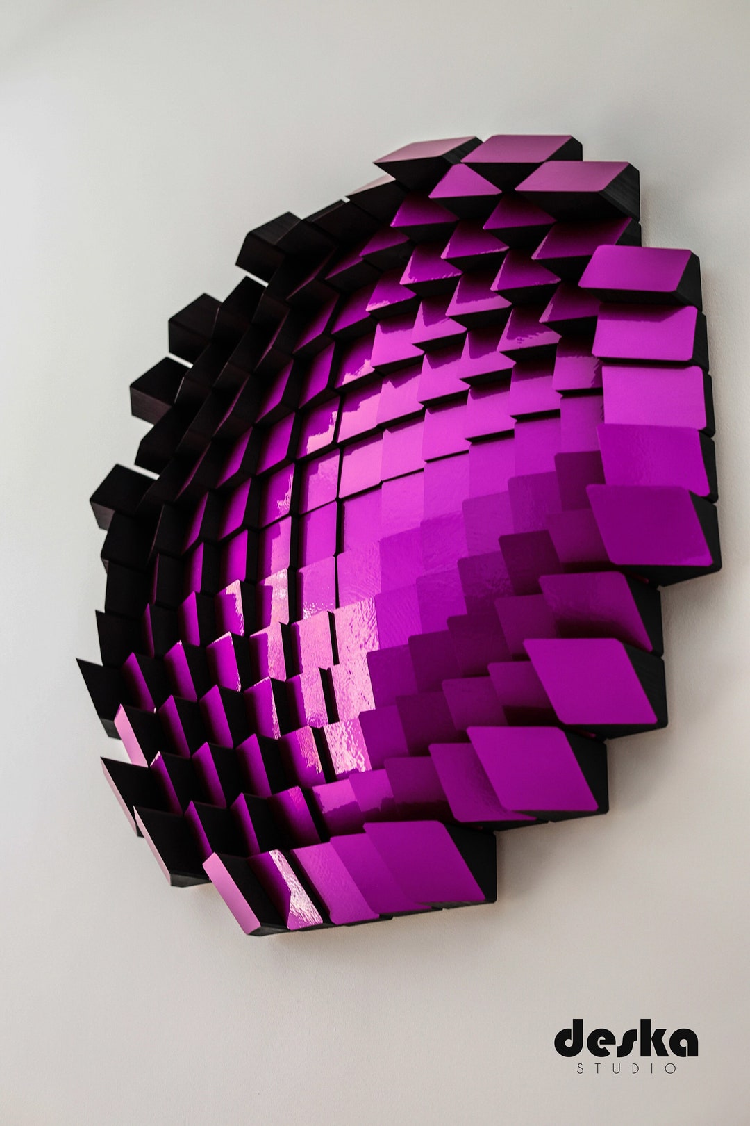 Wood Wall Art - Amazing Art - Sound Diffuser - Metallic Purple Wood Art ...