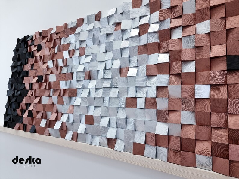 3D Wood Wall Art Sound Diffuser Wooden Wall Art Silver - Etsy