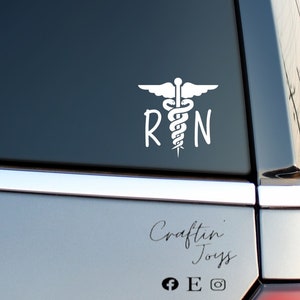 RN Car Decal, Caduceus Car Decal, Medical Car Stickers, Nurse Car Decal ...