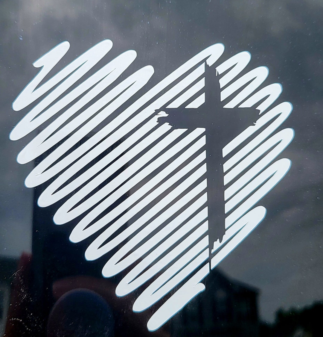 Heart With Cross Decal, Car Decal, Laptop Decal, Tumbler Decal. Lots of ...
