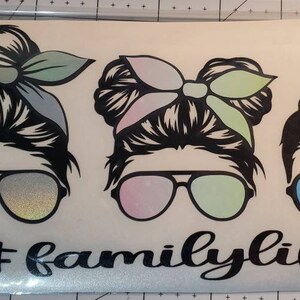 Family Life Decal, Momlife, Dadlife, Kidlife, Messybun, Car Decal - Etsy
