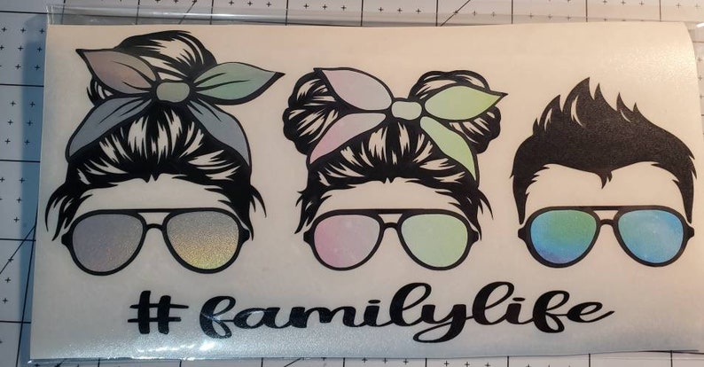 Family Life Decal Momlife Dadlife Kidlife Messybun Car - Etsy