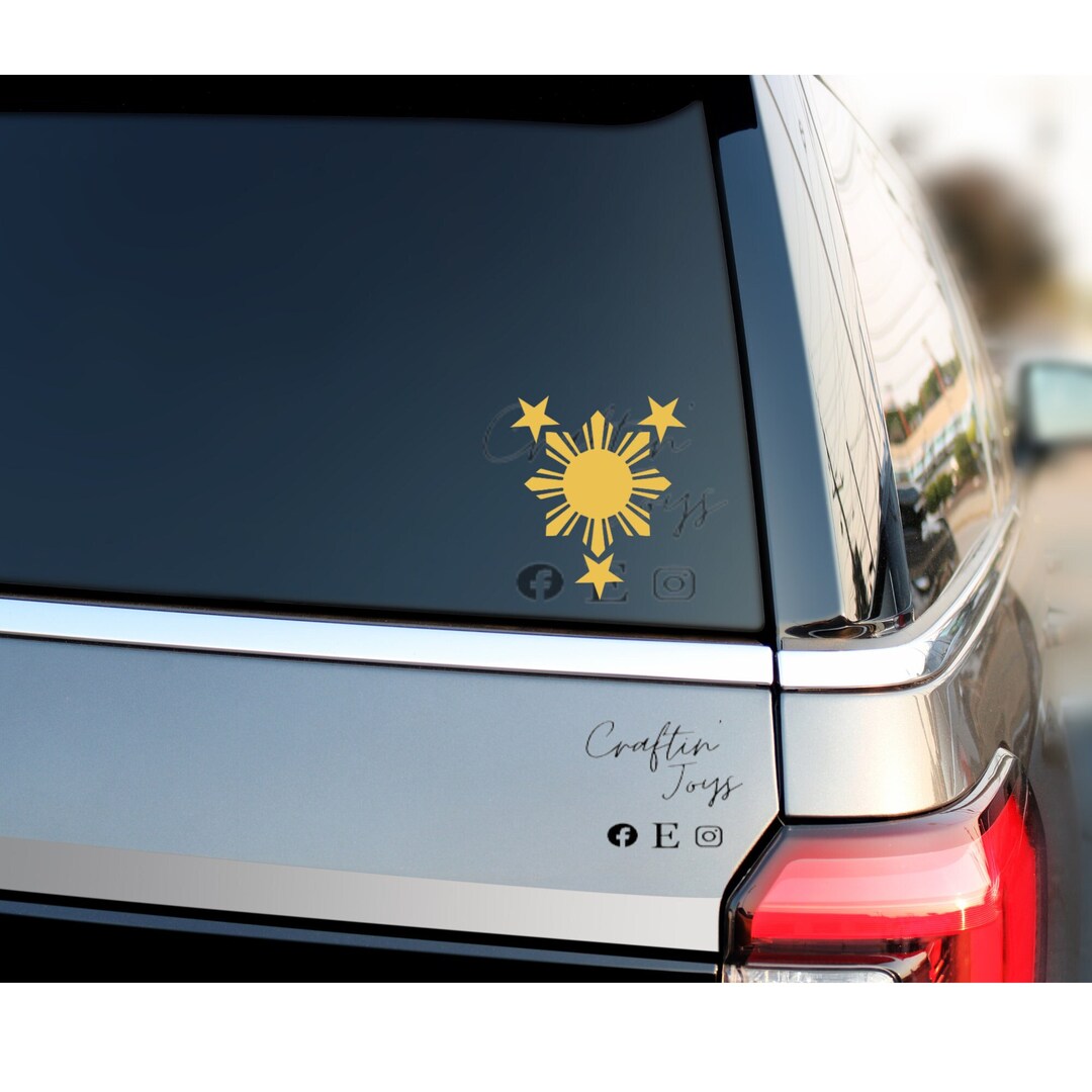 Filipino Sticker | 3 Stars and a Sun Decal | Pinoy Decal | Car, Laptop ...