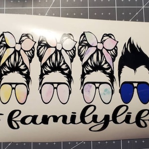 Family Life Decal, Momlife, Dadlife, Kidlife, Messybun, Car Decal - Etsy