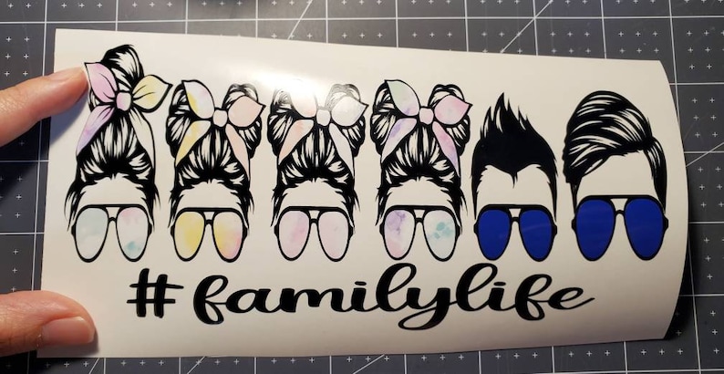 Family Life Decal Momlife Dadlife Kidlife Messybun Car | Etsy