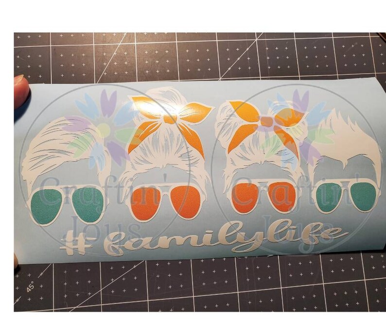 Family Life Decal Momlife Dadlife Kidlife Messybun Car | Etsy