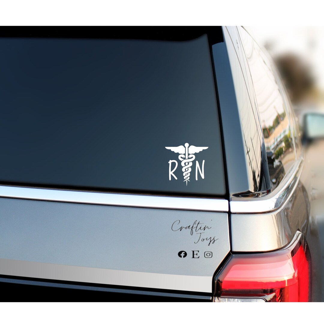 RN Car Decal, Caduceus Car Decal, Medical Car Stickers, Nurse Car Decal ...