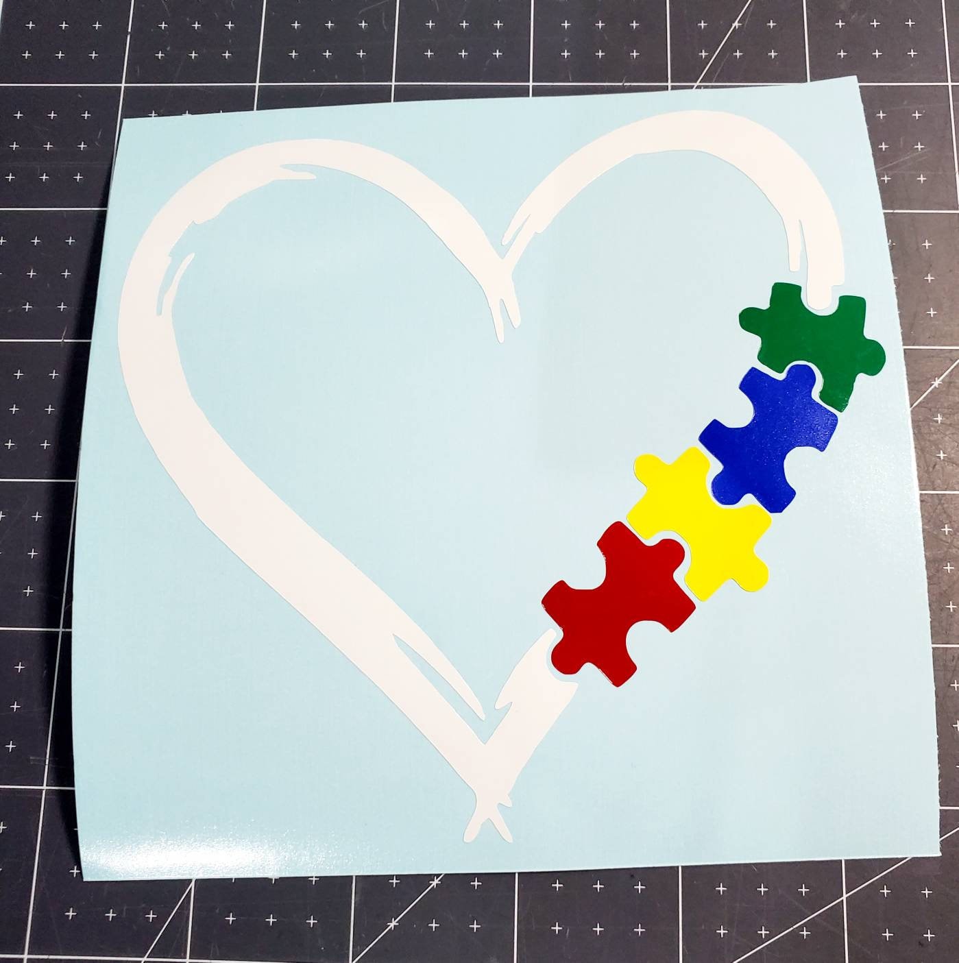 Autism Awareness Decal. Heart With Puzzle Pieces. - Etsy