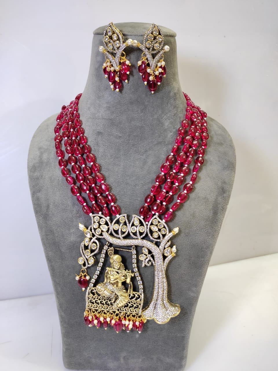 Radha Krishna Necklace, Radha Krishna Hindu God Pendant Necklace ...