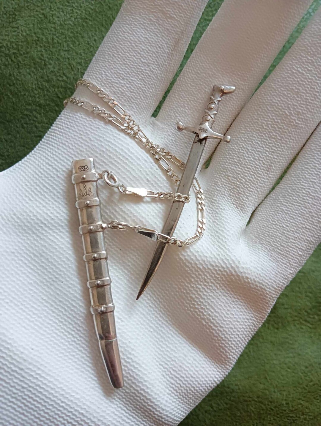 Fully Pure Silver 925-decorative Knight's Short Sword, Knife Crusaders ...