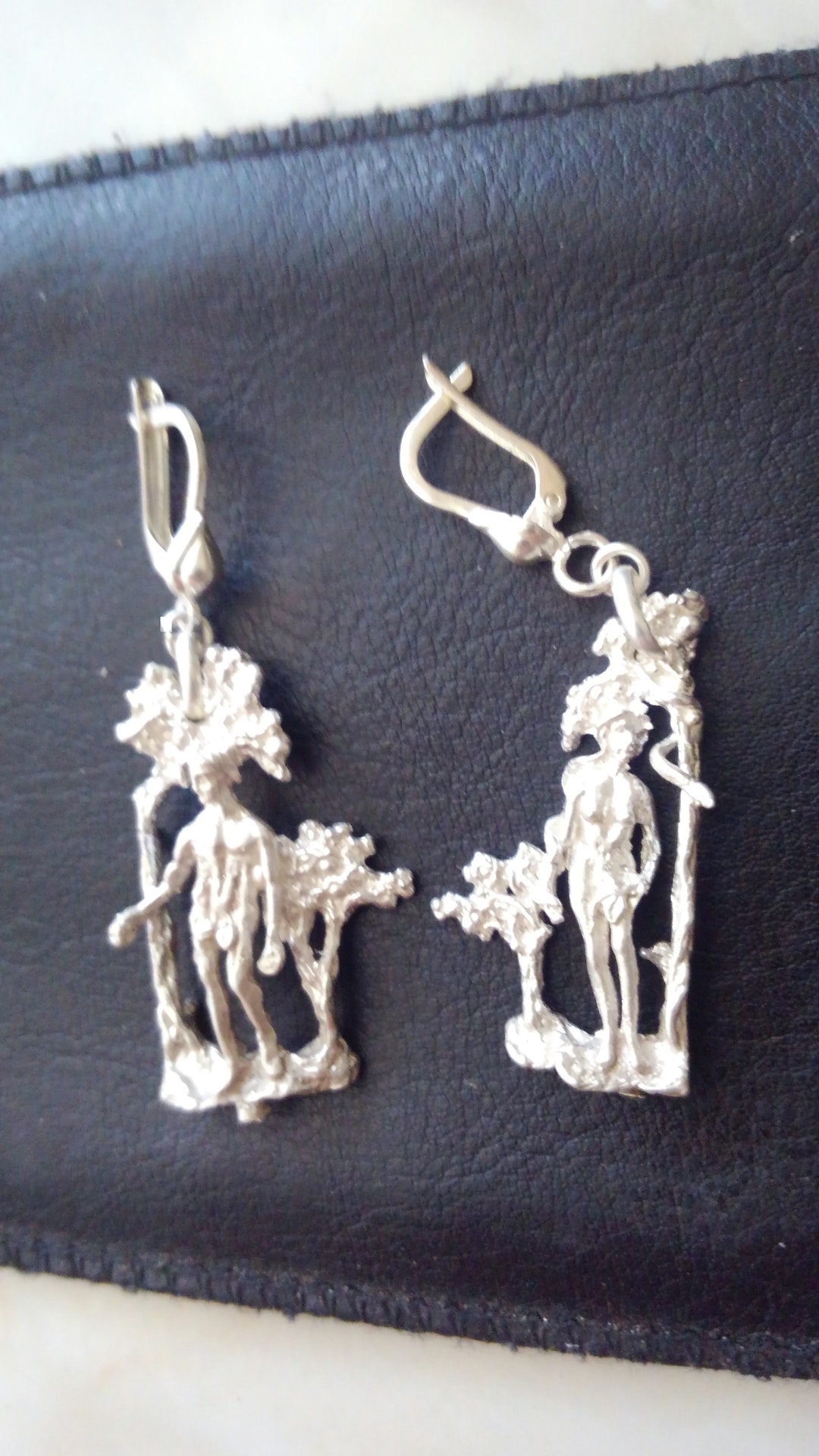 Adam und Eva im Himmel, Sterling Silber 925 Ohrringe, handgemacht ...