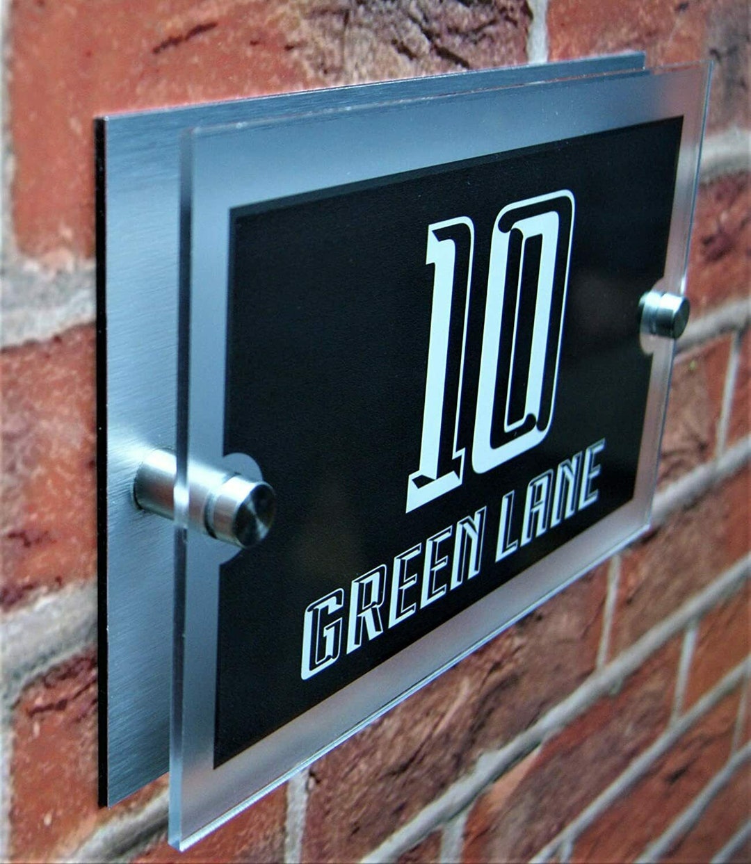 Door Number House Sign Wall Gate Street Name Plaque Acrylic Stylish ...
