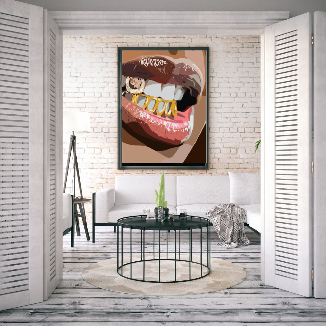 Afro Art African American black Afro Woman Art Poster - Etsy