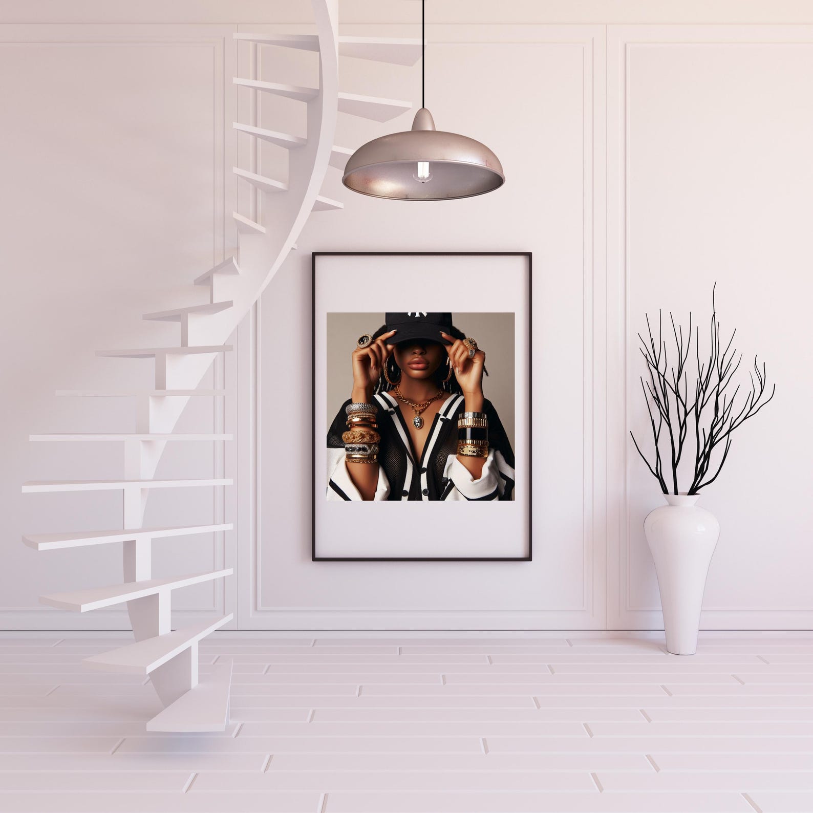 Contemporary Black Art Prints Modern Black Home Decor Afrocentric Art ...