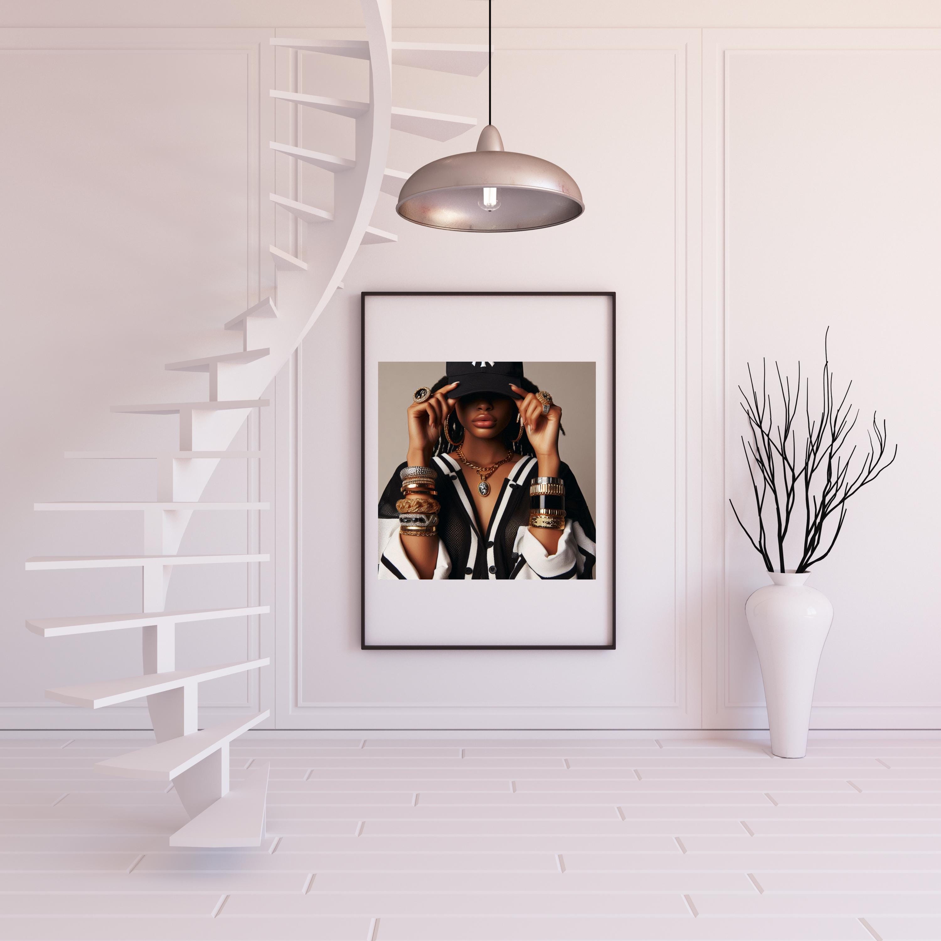 Contemporary Black Art Prints Modern Black Home Decor Afrocentric Art ...