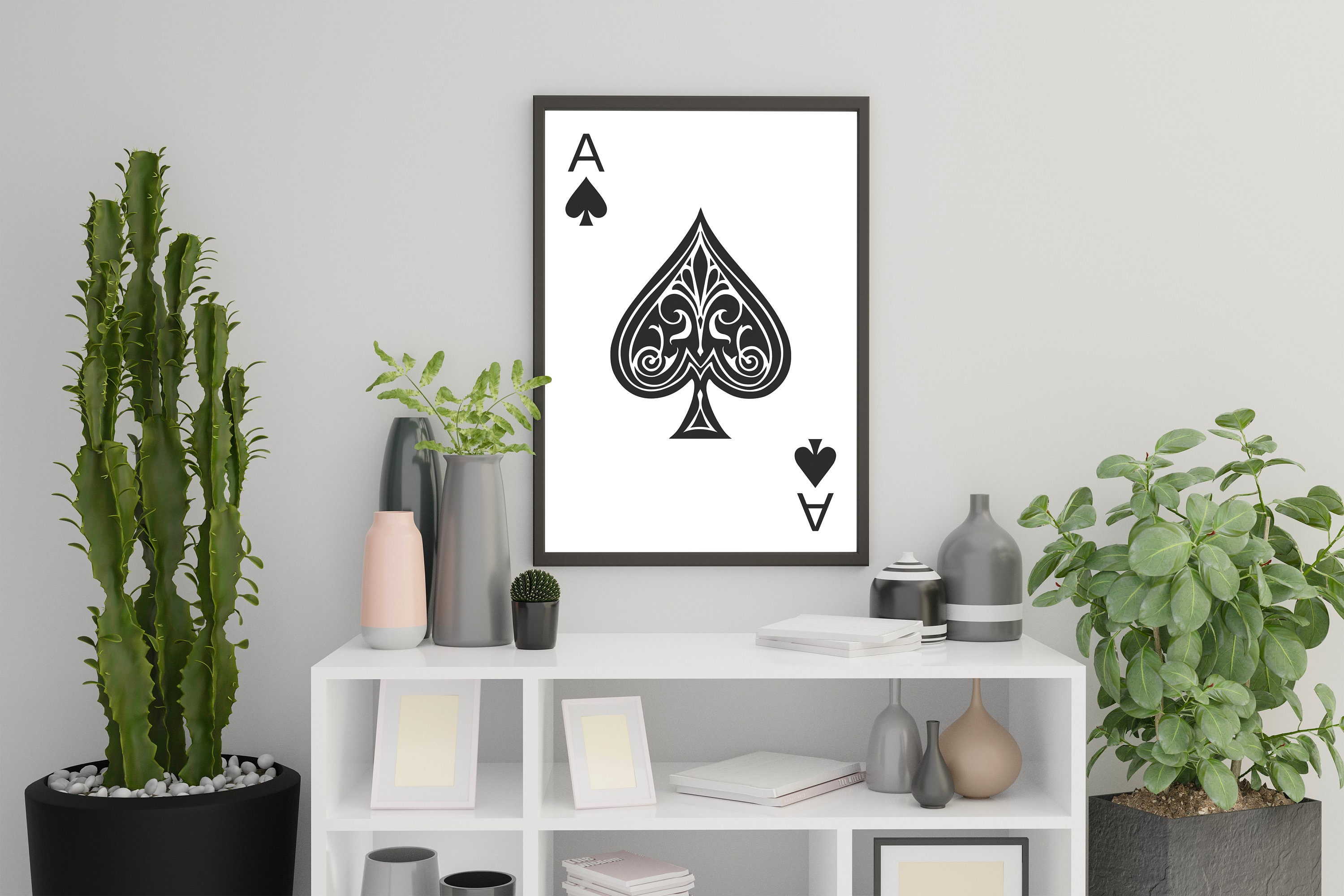 Ace of Spades Printable Gaming Room Printable Art Playing Card Poster ...
