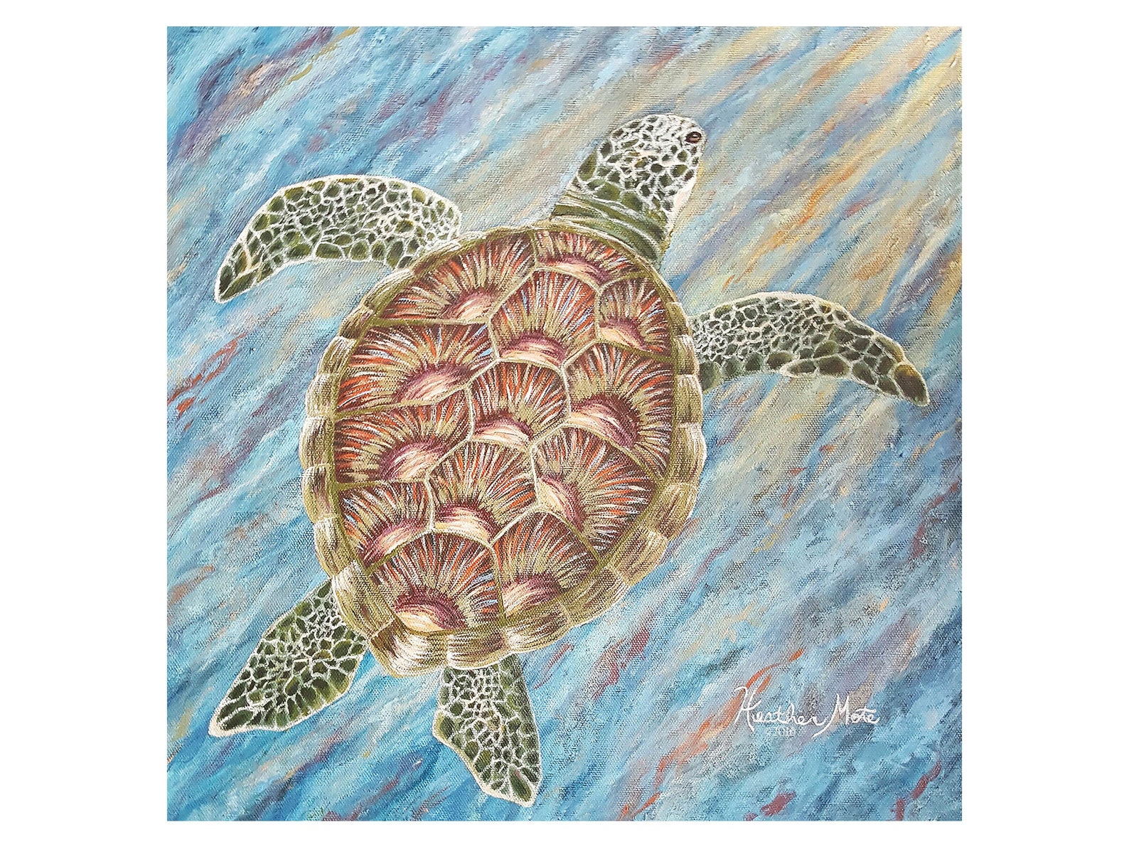 Sea Turtle Giclée Print, Sea Turtle Fine Art Print, Sea Turtle Print ...