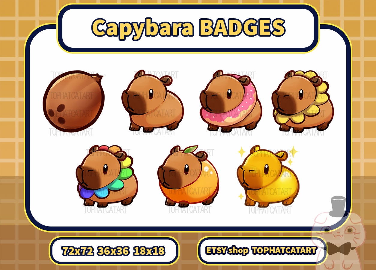 Capybara Sub Badges for Twitch - Etsy