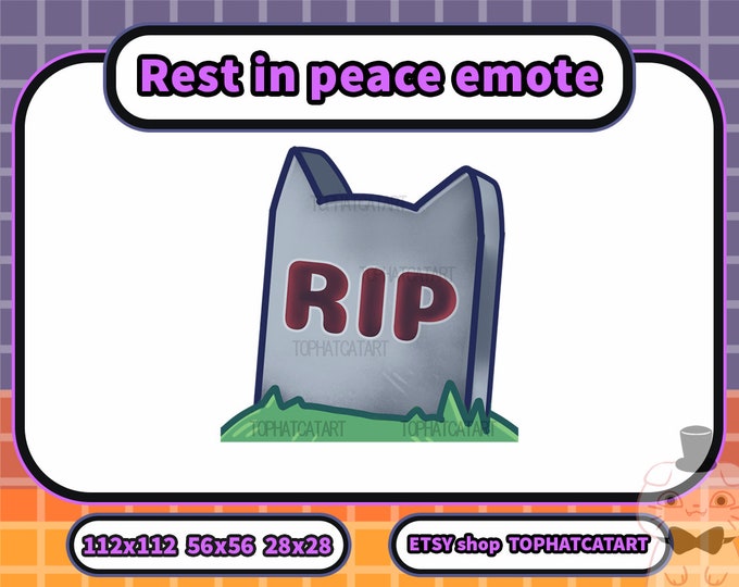 Twitch Emote RIP Emote Discord Emote Cat Emote Grey Kitty Emote Cute ...