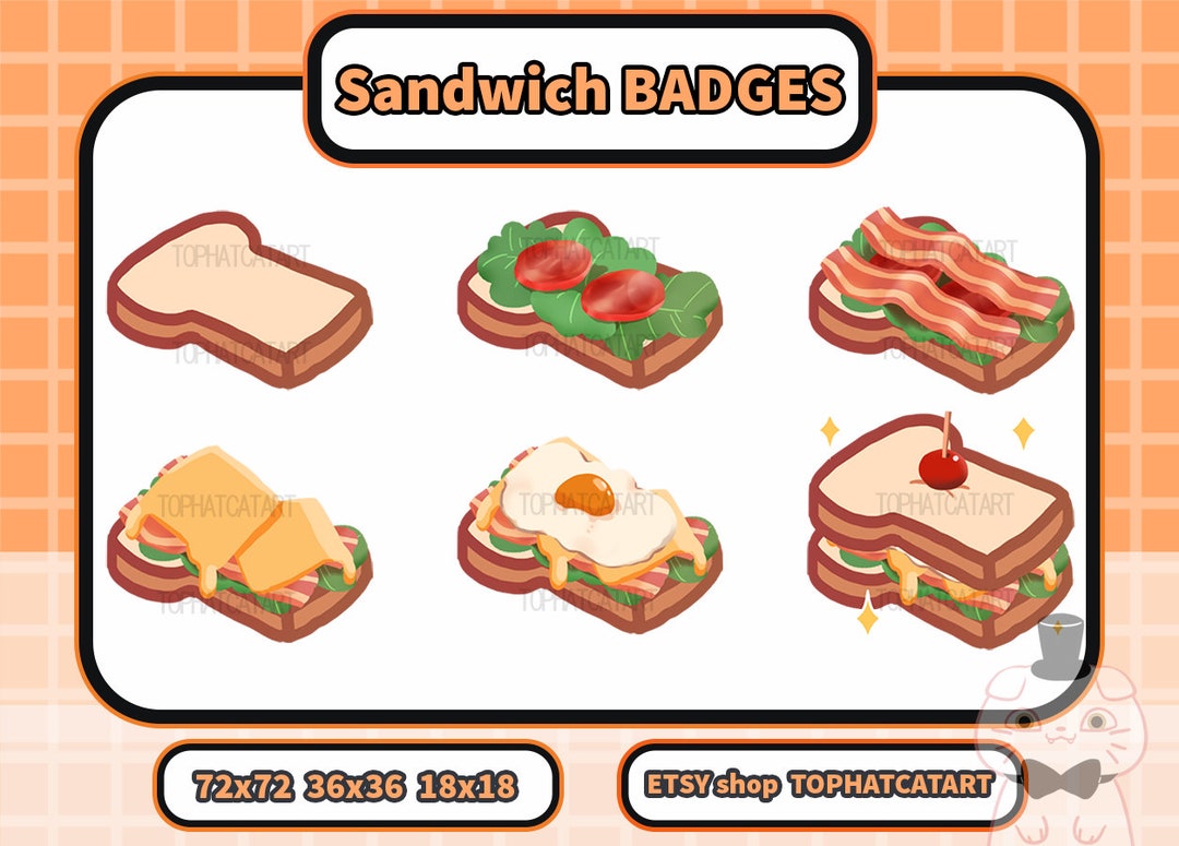 Sandwich Sub Badges for Twitch - Etsy
