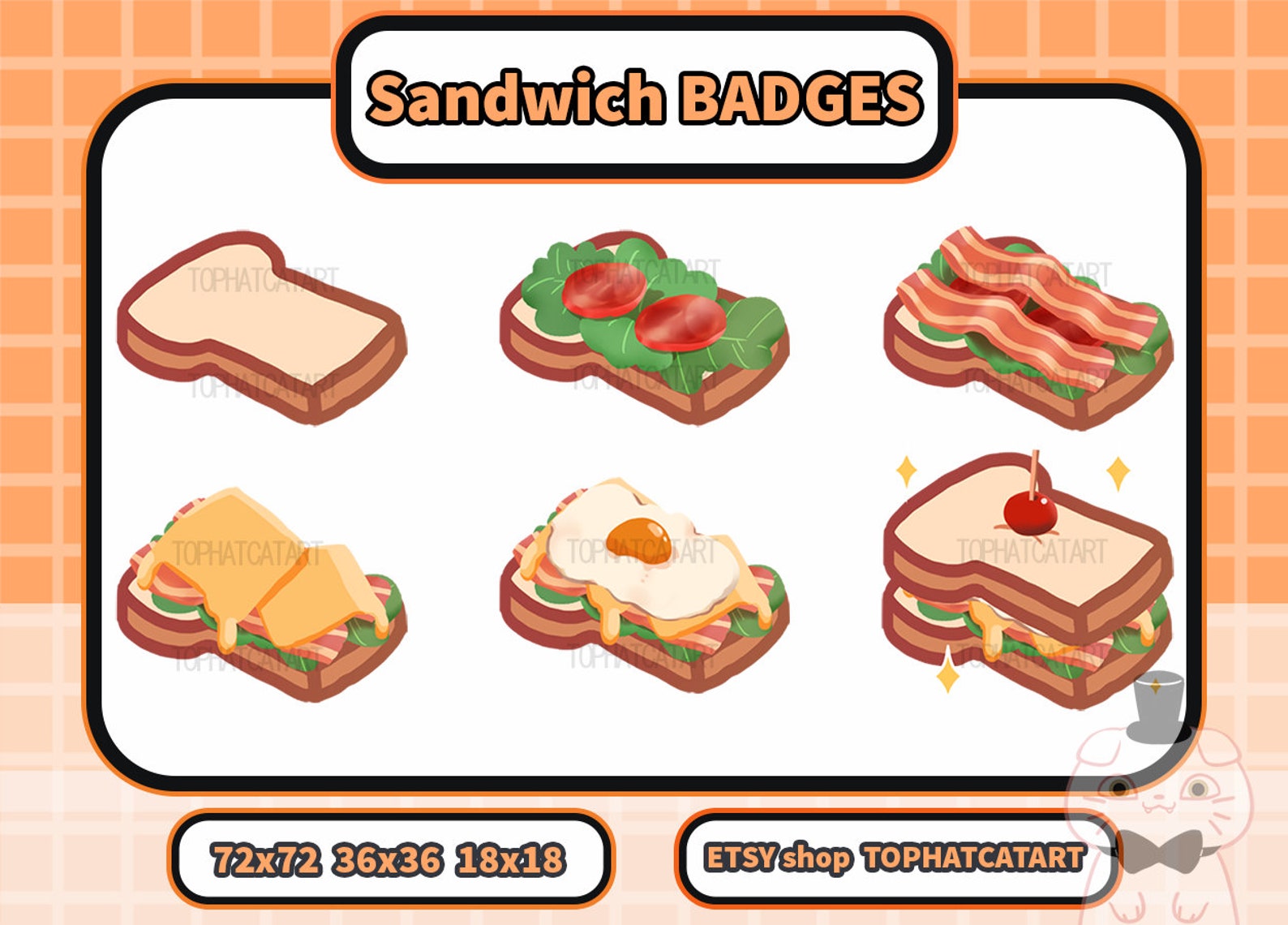 Sandwich Sub Badges for Twitch - Etsy