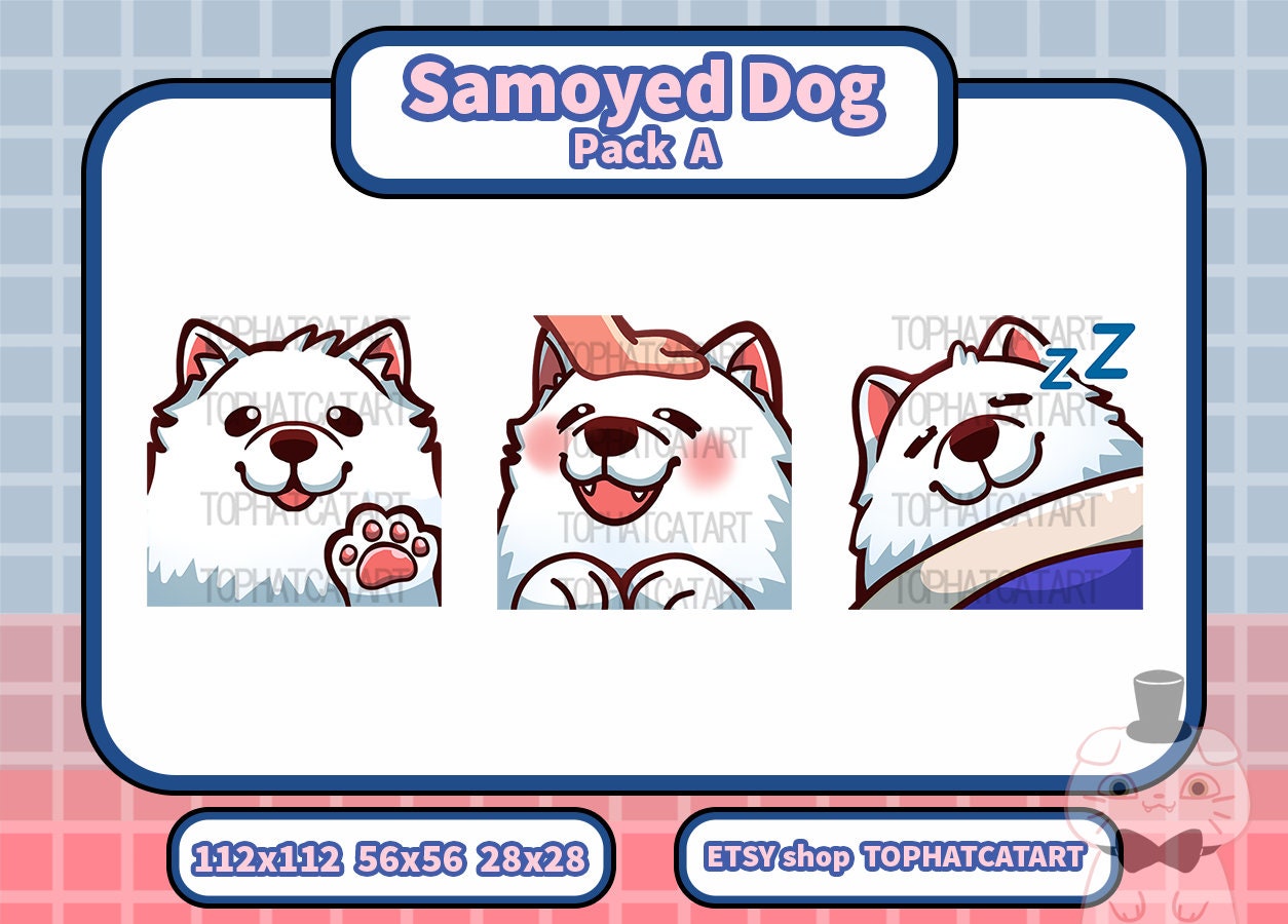 3 X Samoyed Dog Emotes Pack A for Twitch, Discord - Etsy