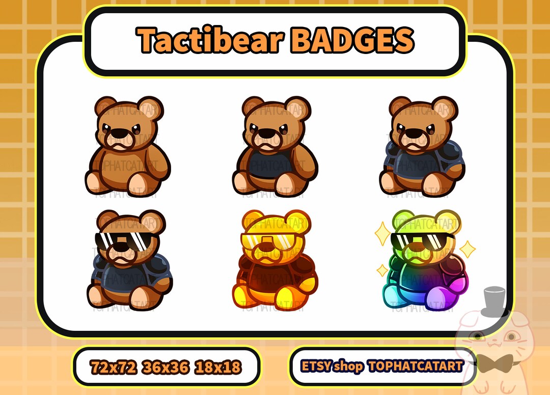 Tactibear Sub Badges for Twitch - Etsy