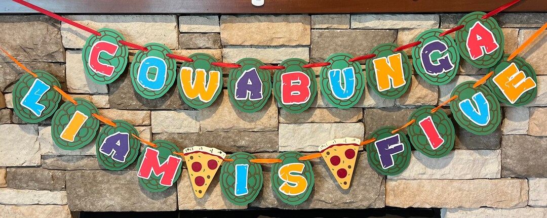 Ninja Turtle Inspired Birthday Banner, Cowabunga Birthday, Tmnt ...
