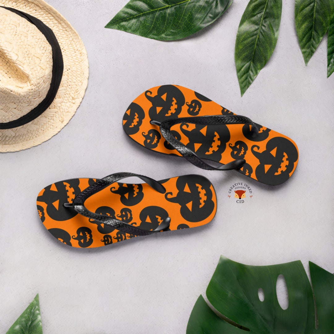 Halloween Flip Flops, Halloween Shoe, Halloween Costume, Halloween ...