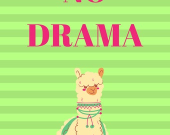 No Drama Llama Poster - Etsy