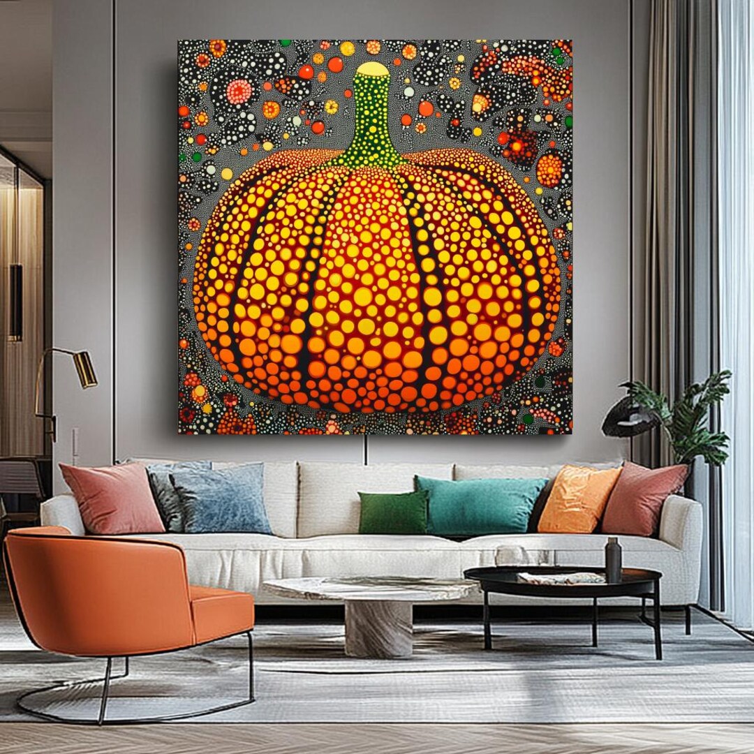 Infinity Pumpkin Dreams – Homage to Yayoi Kusama - Stretched Print on ...