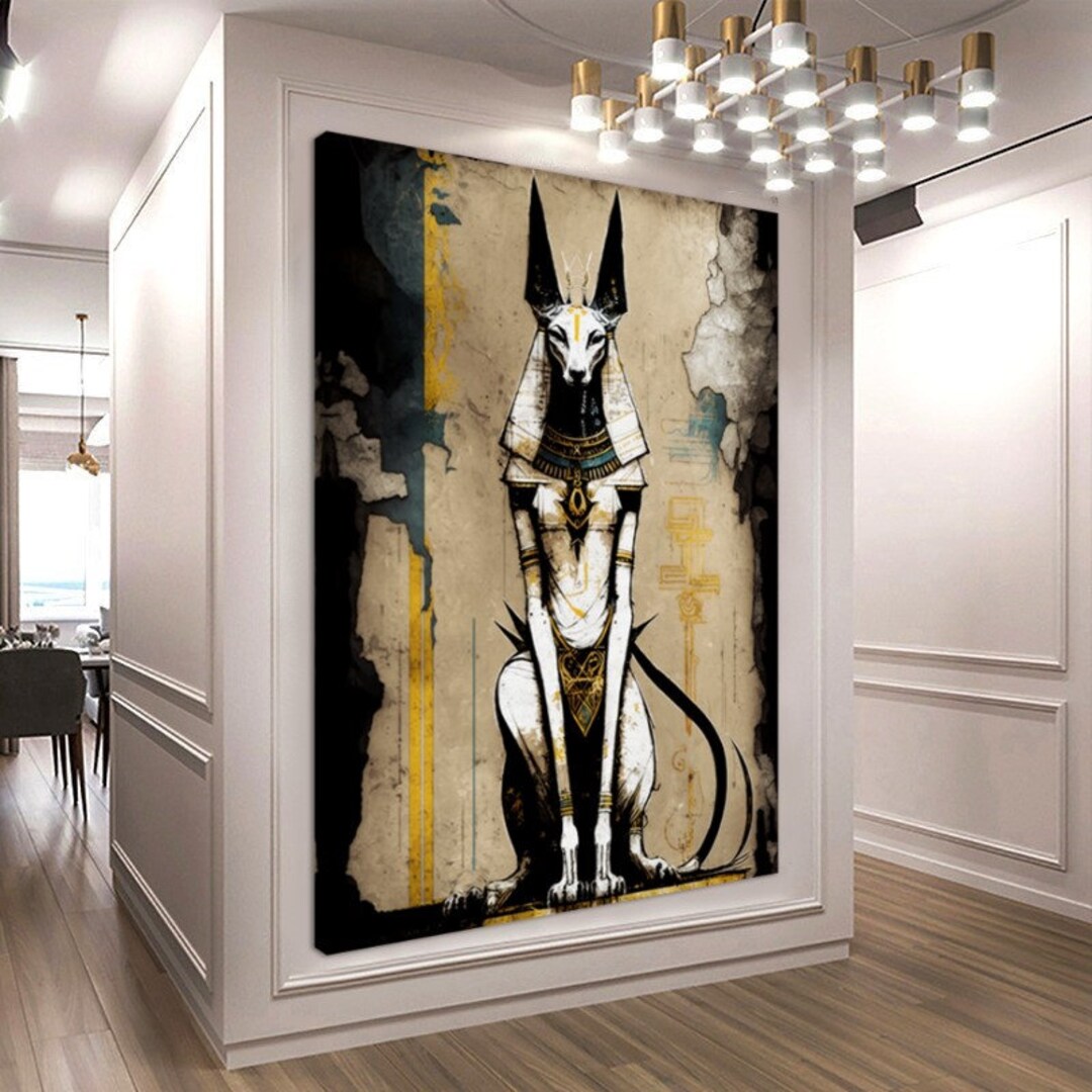 Anubis & Bastet Graffiti Art: Egyptian Cat Goddess Canvas Print - Etsy