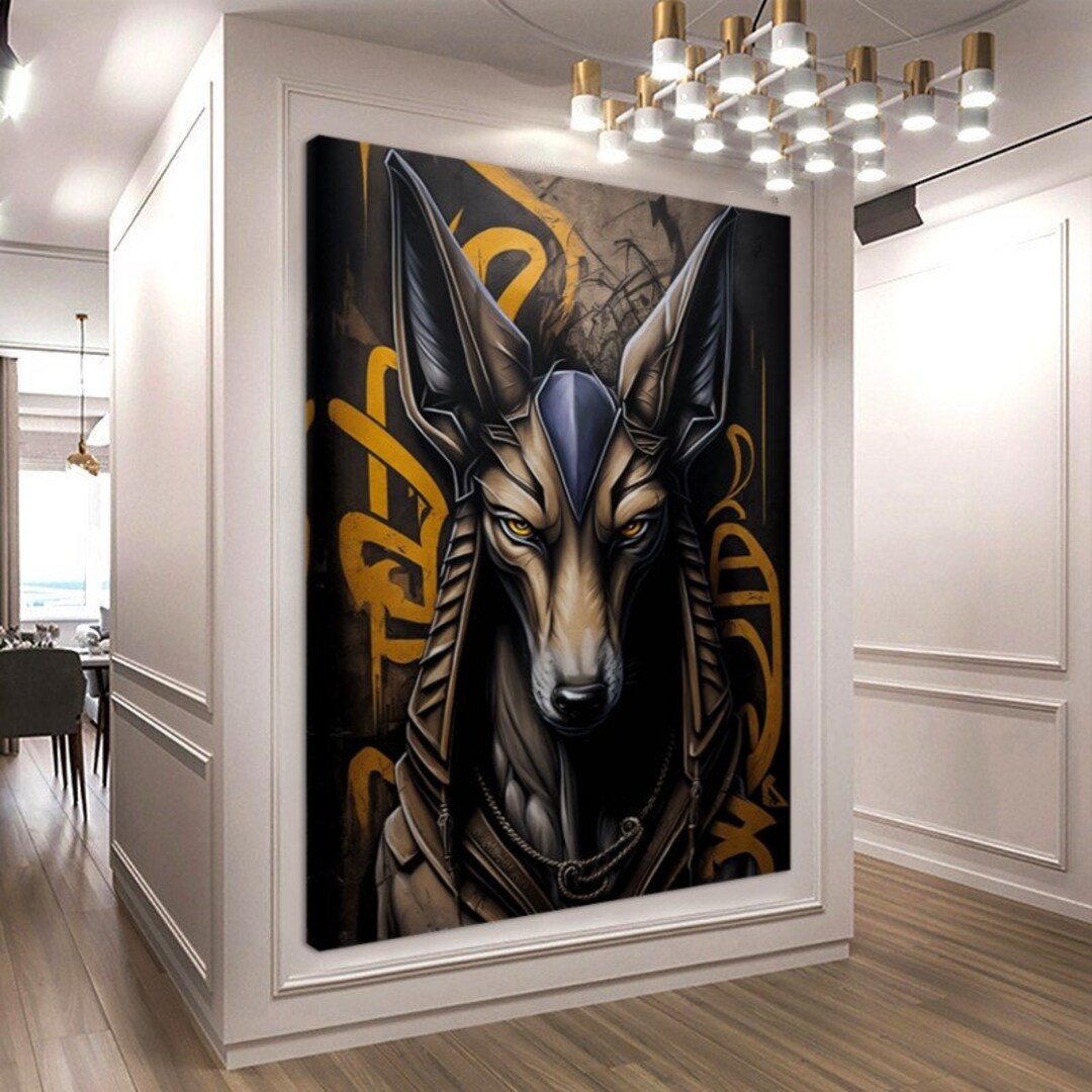 Anubis Graffiti Art Canvas Print: Egyptian Cat Goddess Wall Decor - Etsy
