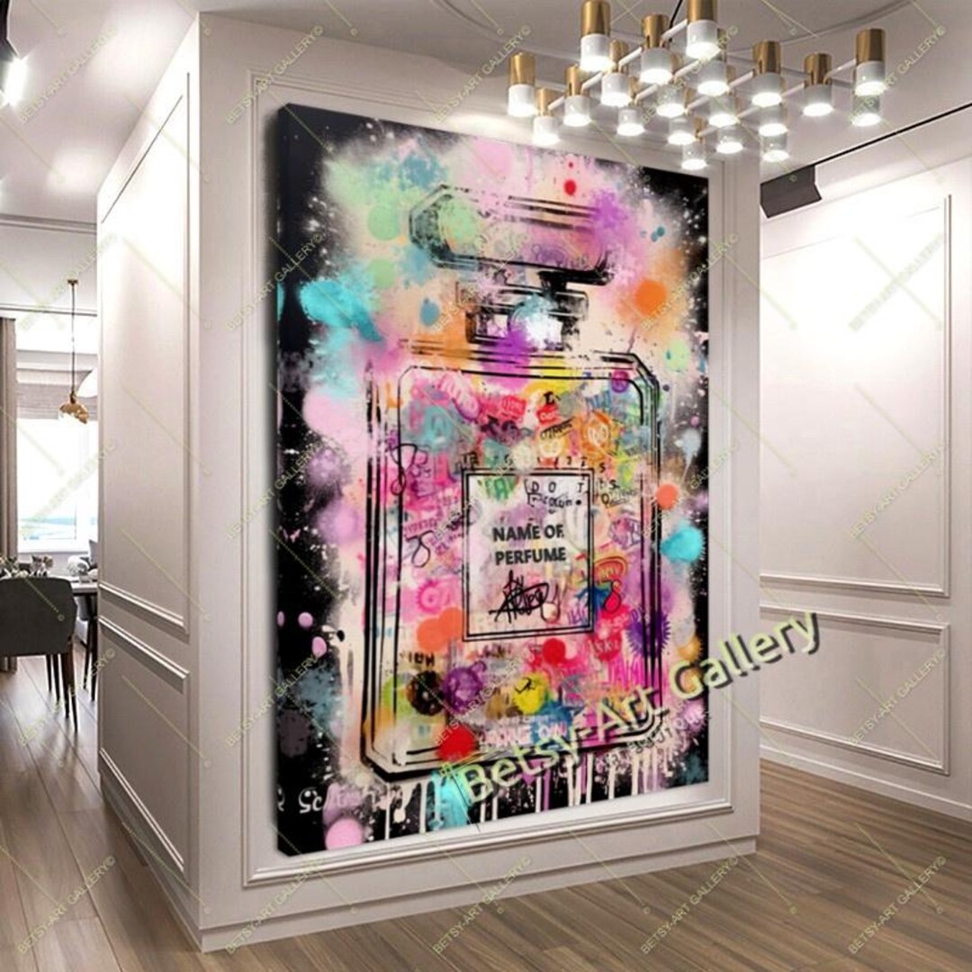Large Graffiti Perfume Bottle Art – Abstract Street Art Canvas Print ...