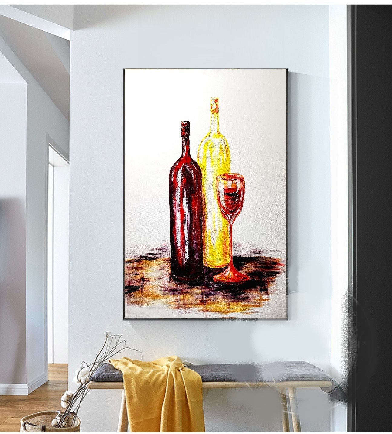 Vintage Wine Bottle Painting