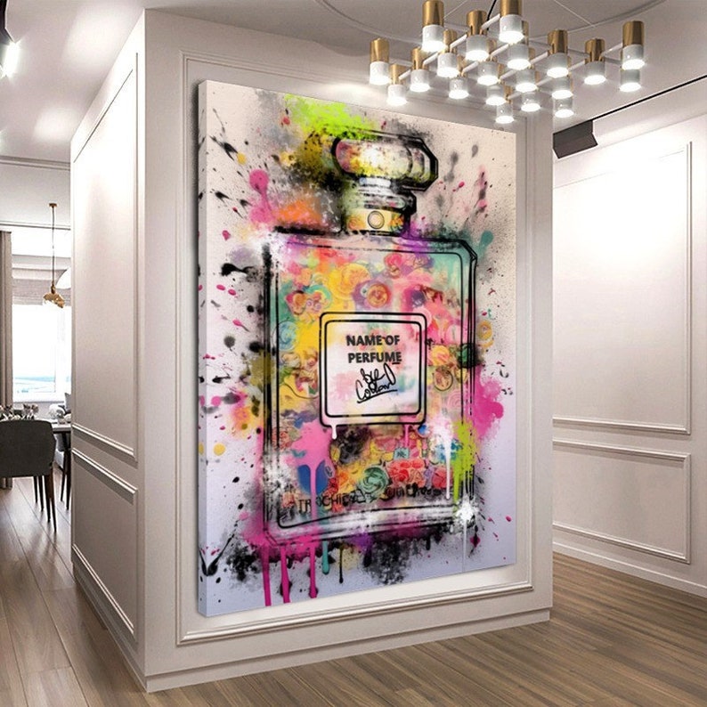 Large Colorful Perfume Art Print Stretched Print on Canvas - Etsy