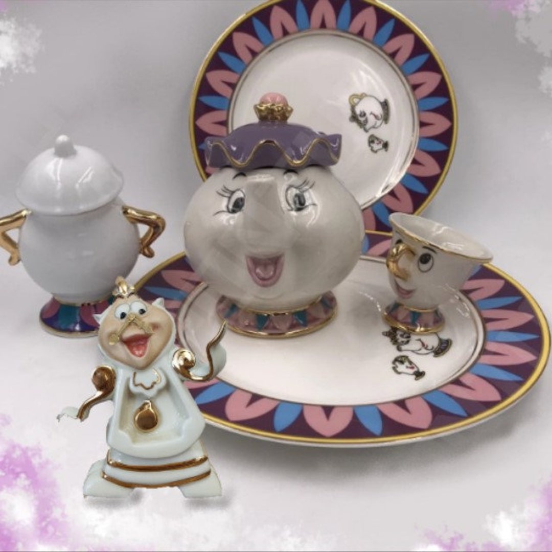Creative Sculpture Ceramic Tea Set Cartoon Beauty and the - Etsy
