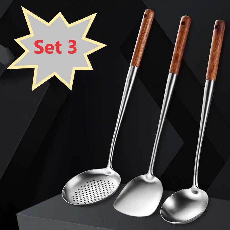 Long Handle Stainless Steel Cooking Utensil Set Wok Spatula - Etsy
