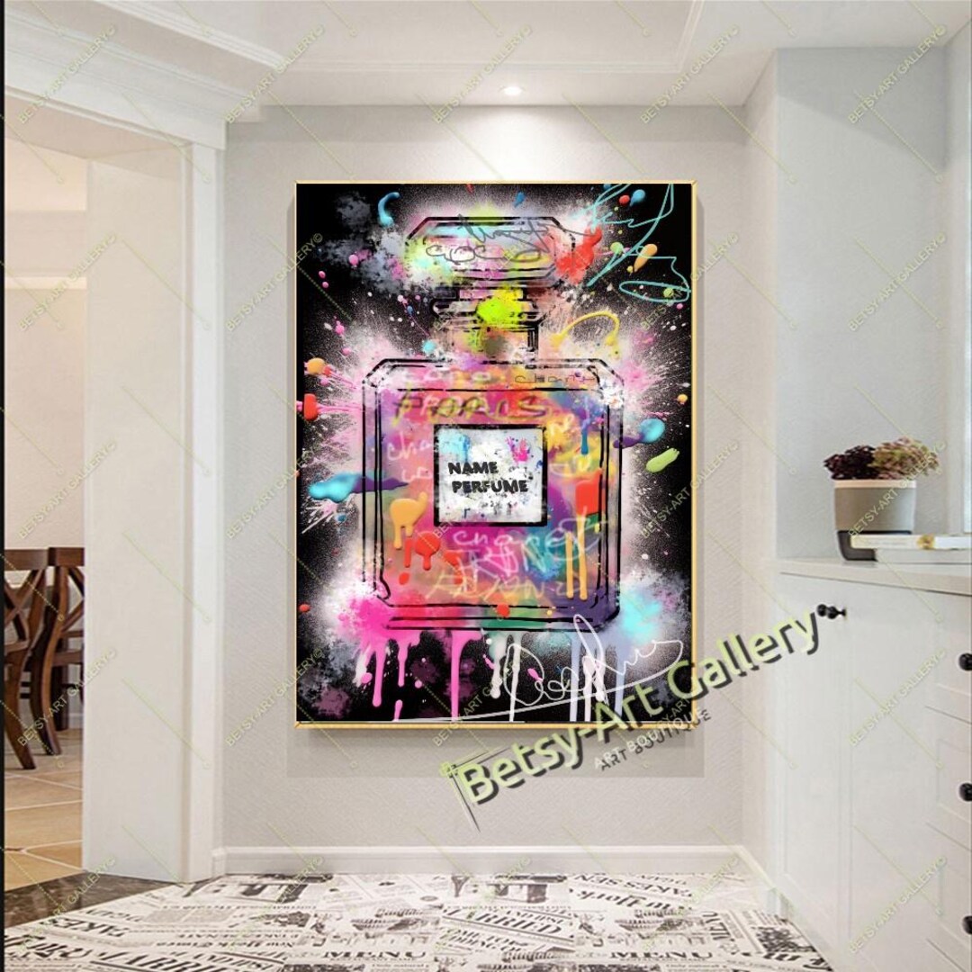 Fashion Perfume Bottle Canvas Print: Abstract Wall Art for Living Room ...
