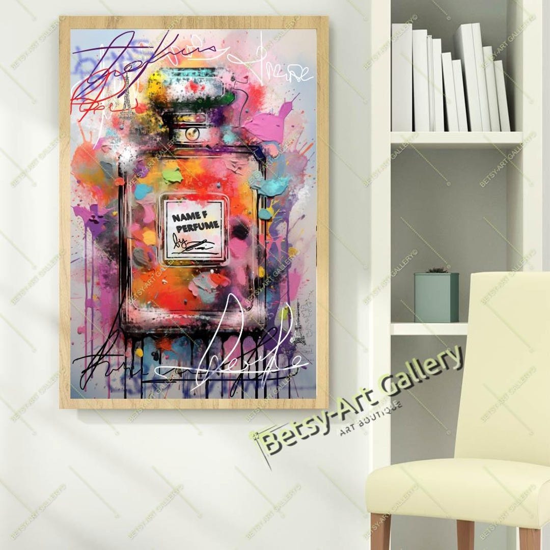 Graffiti Perfume Bottle Canvas Print: Modern Abstract Street Art - Etsy