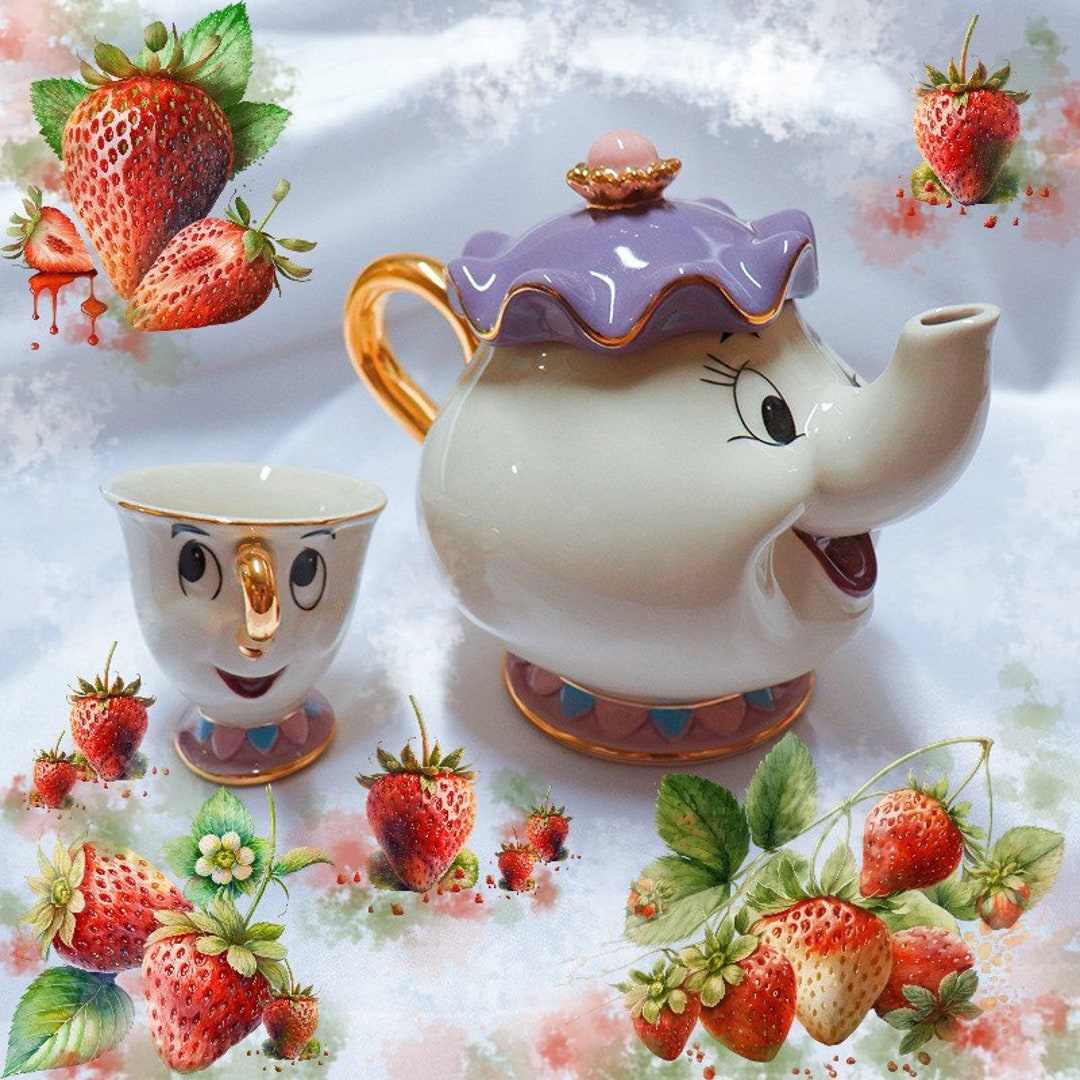 Creative Sculpture Ceramic Tea Set Cartoon Beauty and the Beast, Mrs ...