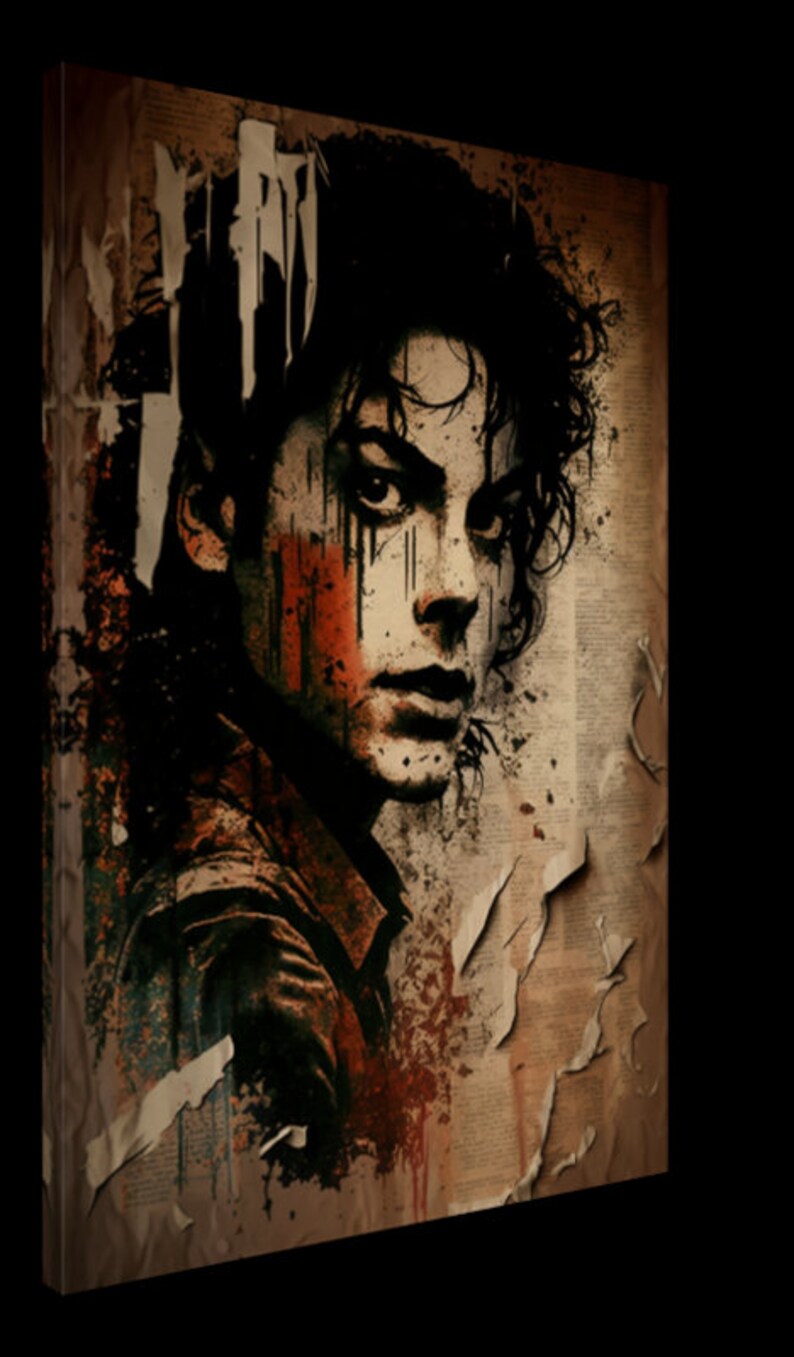 Michael Jackson Print Famous Singer, Large Print on Canvas Stretched ...