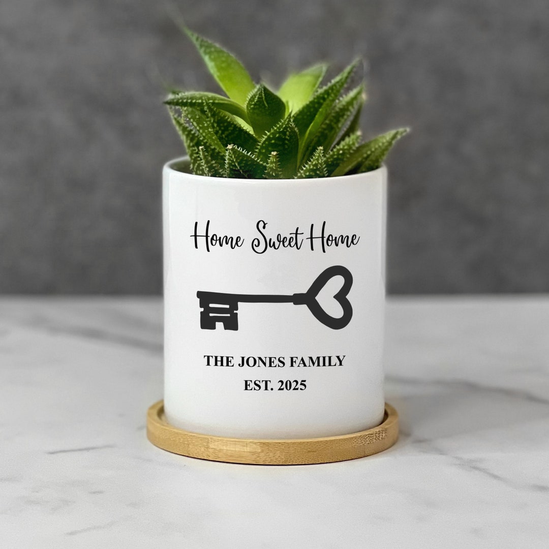 Personalized Housewarming Gift, Custom Planter Pot for New Home Gift ...