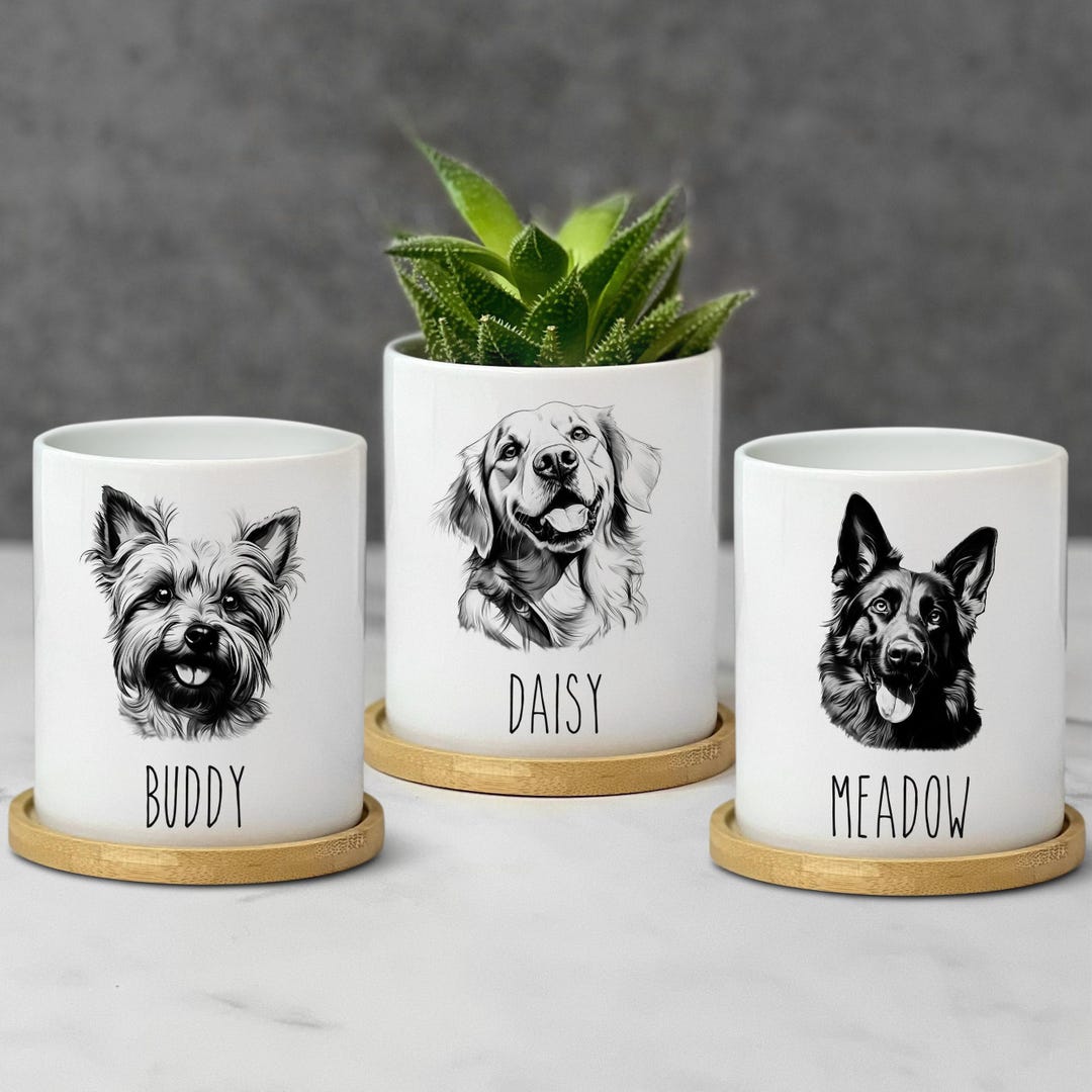 Personalized Dog Gift for Owner, Custom Dog Planter, Dog Lover Plant ...