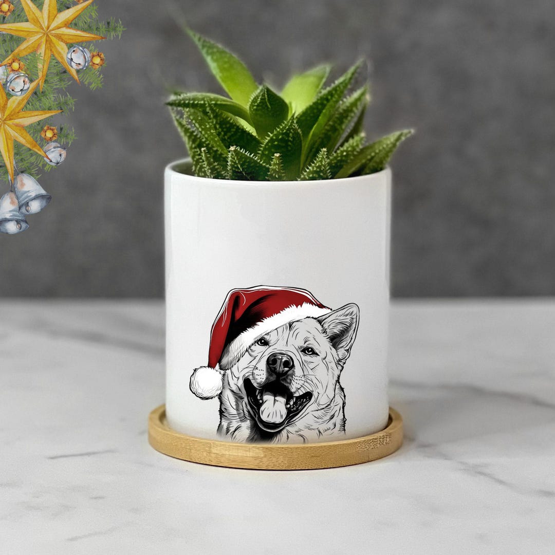 Akita Christmas Plant Pot, Akita Mom Gift, Akita Gifts, Akita Decor ...