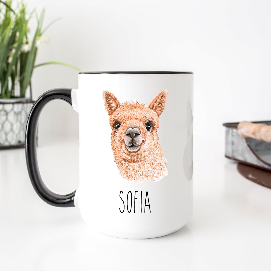 Alpaca Mug With Name for Women or Men, Alpaca Coffee Mug, Alpaca Gift ...