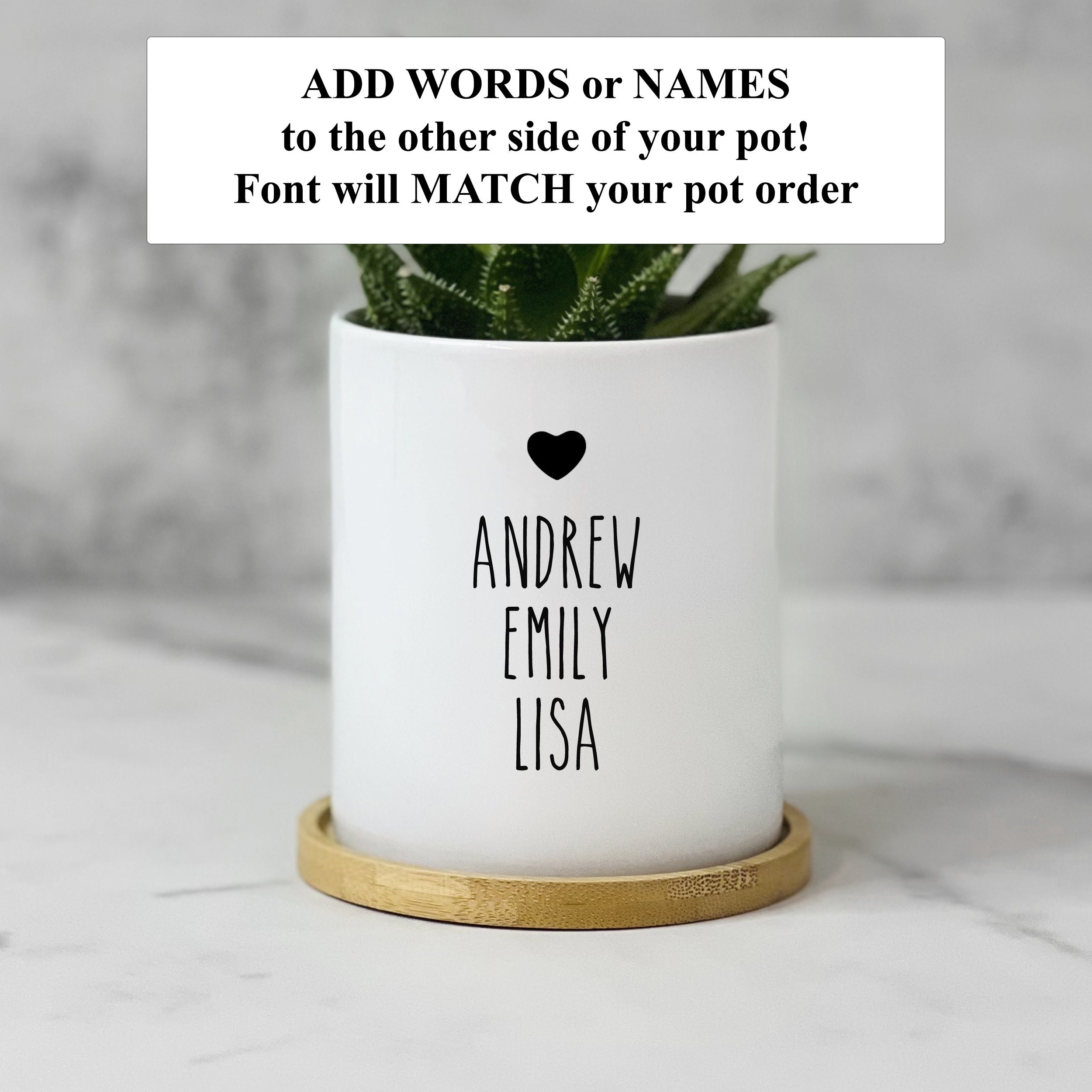 Additional Words or Names on the Other Side of Your Pot - Etsy