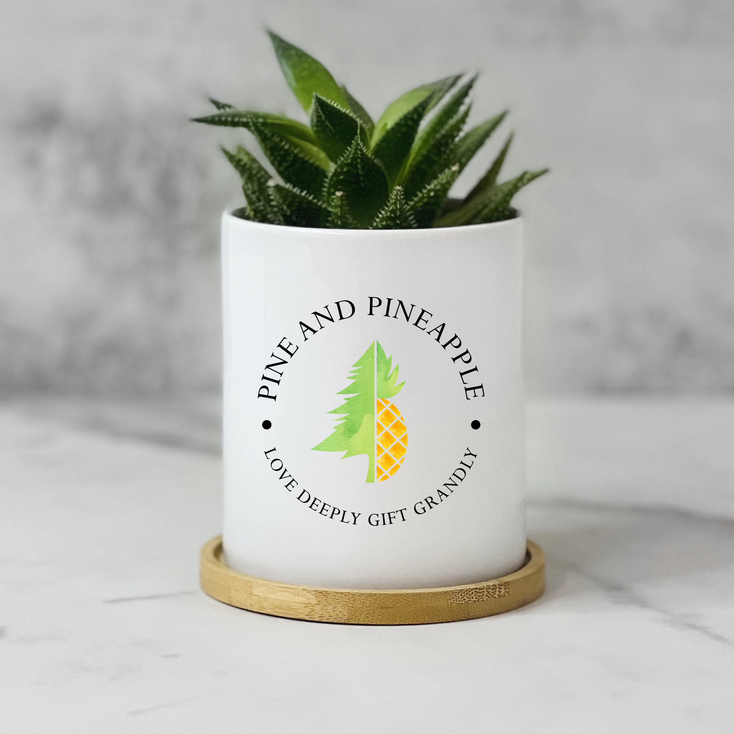 Custom Printed Logo Plant Pot With Full Color Company Logo - Etsy